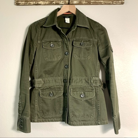 J. Crew | Jackets & Coats | Jcrew Green Utility Jacket Green Flap ...